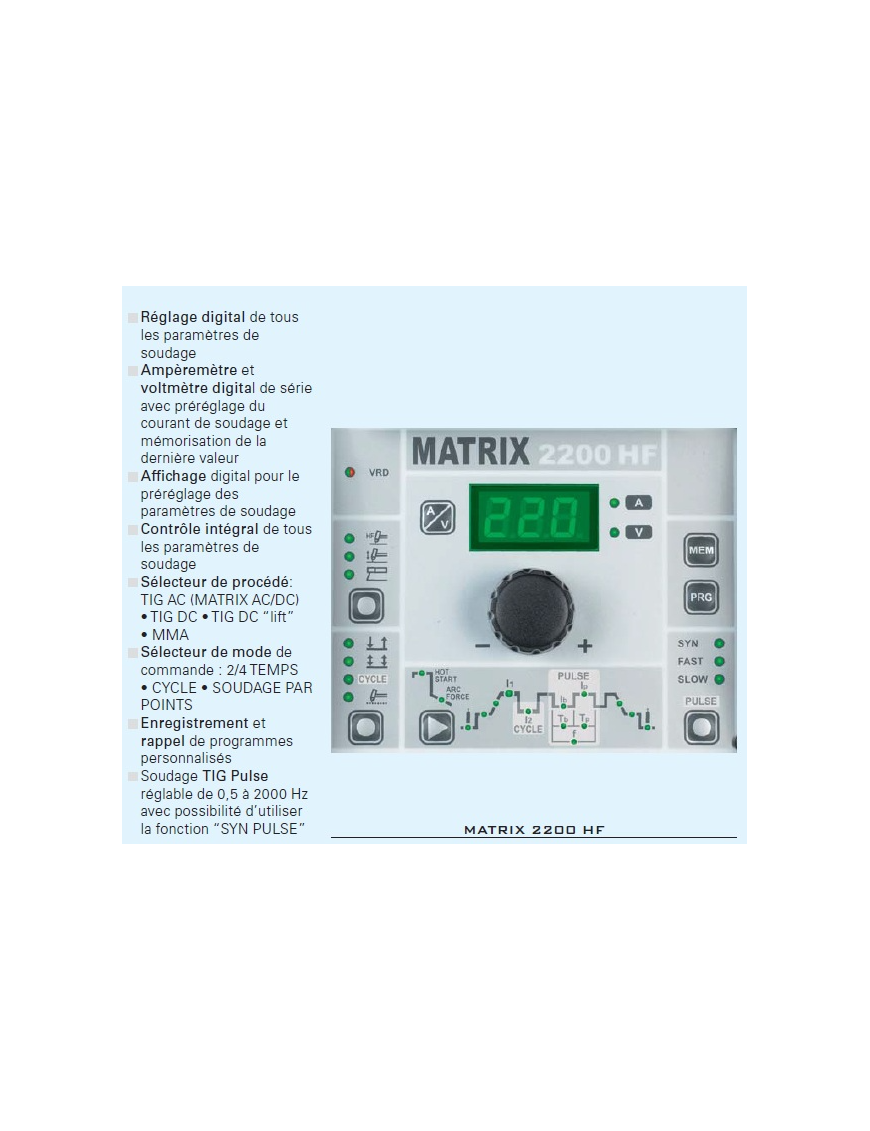Onduleur CEA MATRIX 2200 HF - 230 Volts monophasé pour soudage TIG